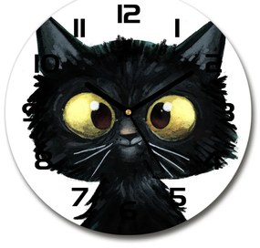 Wallmuralia Skleněné hodiny kulaté Ilustrace kočky fi 30 cm