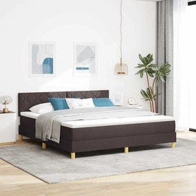Postel s boxspringem s čelo Tmavě hnědá 180 x 200 cm textil 3339017