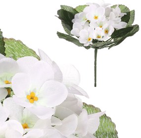 Fialky v pugétu, barva bílá, umělá květina