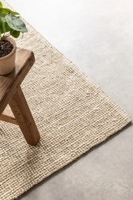 Kusový koberec Bouclé Jute 105973 Ivory White, 190x280, béžová, chodba / predsieň, Hanse Home