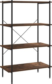 Policový regál se 4 policemi černý a přírodní 80 x 40 x 130 cm 336345