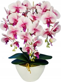 Orchidej umělý jako živé růžové květy orchidej 60 cm bílý květináč