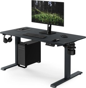 Elektrický stůl s nastavením výšky ergonomický antracitový,1200x600 mm: ARIA
