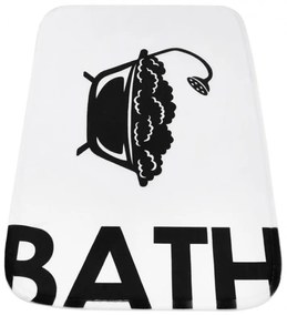 Erga příslušenství, koupelnová předložka 60x40 cm, bílá-černá, ERG-YKA-CH.BATH-WHT