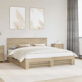 Rám postele s čelo Sonoma dub 180 x 200 cm Kompozitní dřevo 3408734