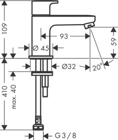 Hansgrohe Vernis Blend - Stojánkový ventil 70 pro studenou vodu bez odtokové soupravy, černá matná 71583670