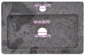 vidaXL Marketos Nástěnné umyvadlo šedé 38 x 24 x 6,5 cm mramor