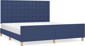 Rám postele s čelem modrý 180x200 cm textil 3125403