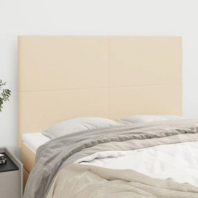Čelo postele krémové 144x5x118/128 cm látkové 3116055