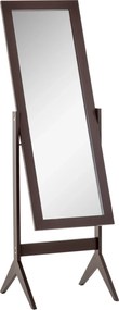 HOMCOM Stojací zrcadlo Zrcadlo v plné délce Zrcadlo pro líčení se zvýšenými nožičkami Snadno udržovatelné MDF Káva 47 x 46 x 148 cm do ložnice a před…
