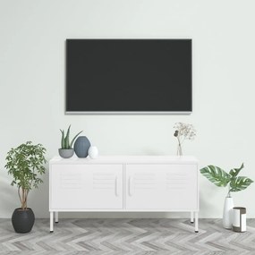 vidaXL TV skříňka 105 x 35 x 50 cm ocel [336231] Barva: Bílá