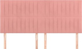 Čelo postele růžové 200x5x118/128 cm sametové 3116641