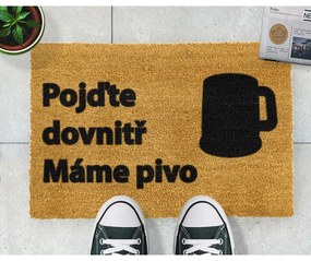 Rohožka z přírodního kokosového vlákna Artsy Doormats Pivo, 40 x 60 cm