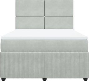 Box spring postel s matrací světle šedá 140x190 cm samet 3294628