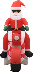 Vánoční nafukovací Santa Claus na motorce s LED IP44 160 cm 289304