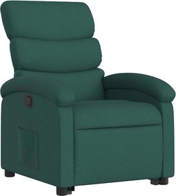 Zvedací polohovací křeslo tmavě zelené textil 3203984