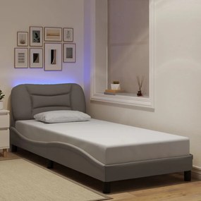 Rám postele s LED bez matrace Hvar Taupe 90x200 cm Látka 3213680