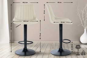 Sada 2 barových židlí Toni umělá kůže černá konstrukce – krémová