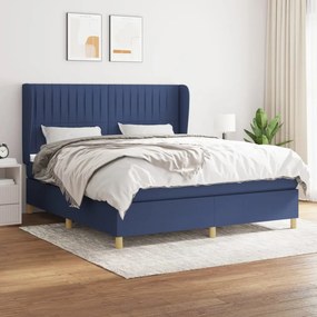 Box spring postel s matrací modrá 160x200 cm textil 3128699