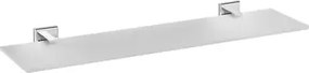 FALA Quad Chrom / Skleněná polička / broušené sklo / 50 x 12 cm