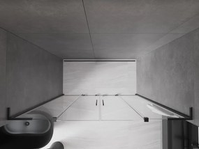Mexen Velar L Duo, posuvné sprchové dveře do otvoru 170 cm, 8mm čiré sklo, černá matná, 871-170-003-02-70