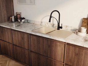Kuchinox Olor, vysoká dřezová baterie s elastickým ramenem, černá matná, LAV-BKR_B78D