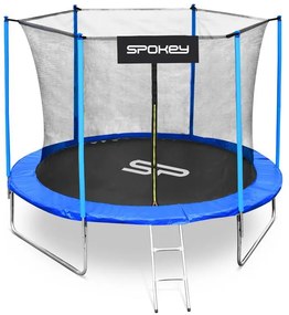 Spokey JUMPER II Trampolína černo-modrá, průměr 305 cm, vč. ochranné sítě a žebříku