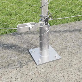Hexagonální plot s betonovým základem 100 x 1,4 m Stříbrná 3353877