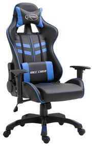 vidaXL Herní židle modrá umělá kůže