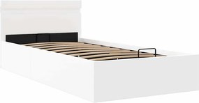 Rám postele LED s úložným prostorem bílý umělá kůže 90 x 200 cm 285546