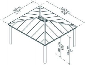 Palram - Canopia Dallas 14x16 - luxusní zahradní hliníkový altán