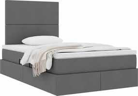 Postel s úložným prostorem a matrací Tmavě šedá 120 x 200 cm 3371710