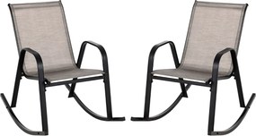 Costway Sada 2 houpacích křesel s prodyšným látkovým sedákem Ergonomická