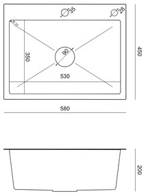 Kuchyňský nerezový dřez QUADRON LUKE 110 s příslušenstvím 58x45x20 cm