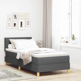 Postel s boxspringem s polštářem Tmavě šedá 90 x 190 cm textil 3338959