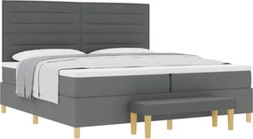 Postel s boxspringem s matrací Tmavě šedá 200 x 200 cm textil 3344248