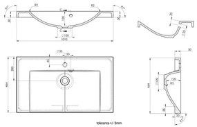 EBS Pure Skříňka s umyvadlem 101 cm, bílá S_PURE101B