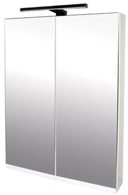 BPS-koupelny Zrcadlová skříňka závěsná Atica 60 ZS LED-B s osvětlením Any LED 30 B, černá