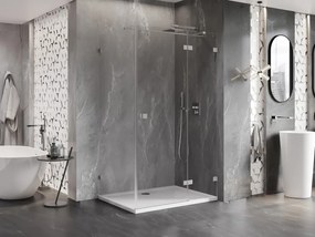 Mexen Lunar T, výklopný sprchový kout pravý 120 x 80 cm, 8mm čiré sklo, ocelový profil, 834T-120-080-97-00-P