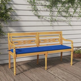 Lavice Batavia s královsky modrou poduškou 150 cm masivní teak 3100836