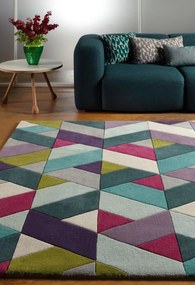Barevný  koberec Mode Chevron Blue Green Rozměry: 70x200 cm