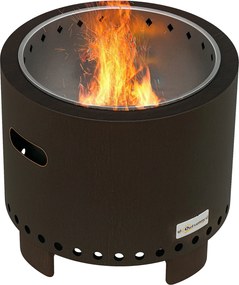 Outsunny Ohnivá mísa, bezdymný stolní oheň, Ø45 cm ohniště s rukojetí, poker, ohnisko do zahrady, kempování, terasa, kov, černá | Aosom