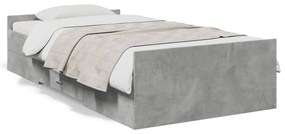 Rám postele se zásuvkami betonově šedý 100 x 200 cm kompozit - Default Title