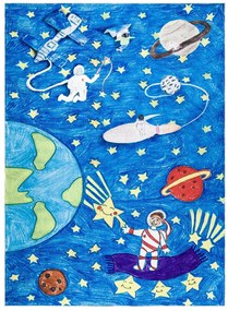 Dywany Łuszczów Dětský kusový koberec Bambino 2265 Rocket Space blue Rozměry koberců: 160x220