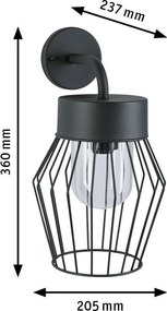 P 94736 Venkovní nástěnné svítidlo Lanka IP44 205x237mm max. 40W 230V antracit hliník - PAULMANN