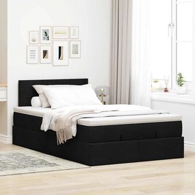Osmanský postel s matrací černá 120x200 cm textil 3312217