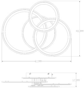 Zuma Line MS238130-BK - LED Stm. svítidlo LUNAR LED/55W/230V 3000-6000K černá+DO