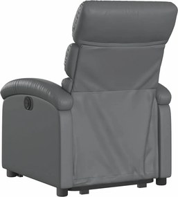 Zvedací polohovací křeslo šedé umělá kůže 3204043