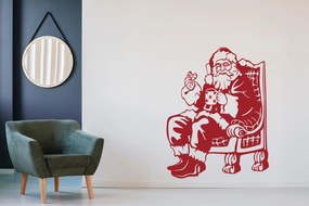 Lepy.cz Samolepka na zeď Santa Claus sedící Velikost (šířka x výška): 40x51cm, Barevná varianta: Pastelová oranžová