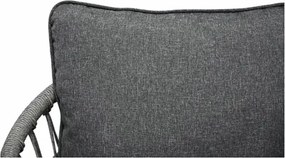 Zahradní set stůl 90x48 židle dvojkřeslo tmavě šedý antracitový ratan kov AZ-L1880 grey